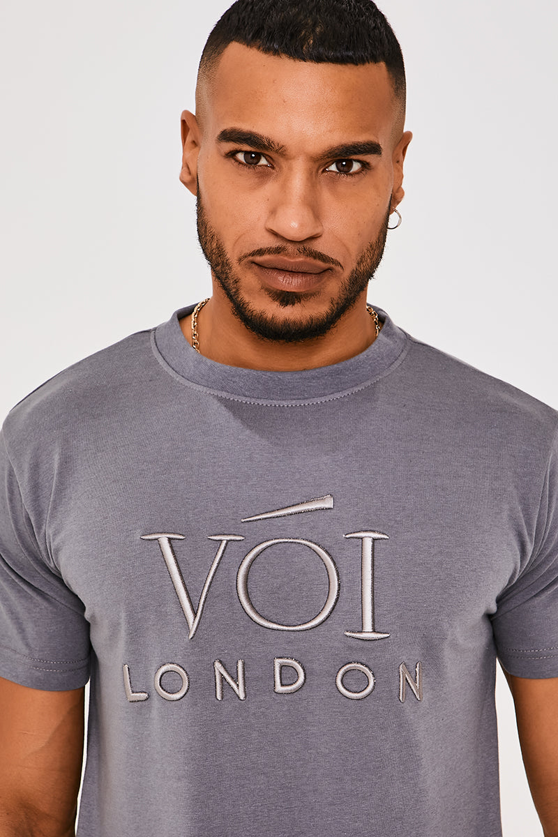 Mens Jogger & T-Shirt Set Metal Grey Fleece Pinner – brandsfornothing